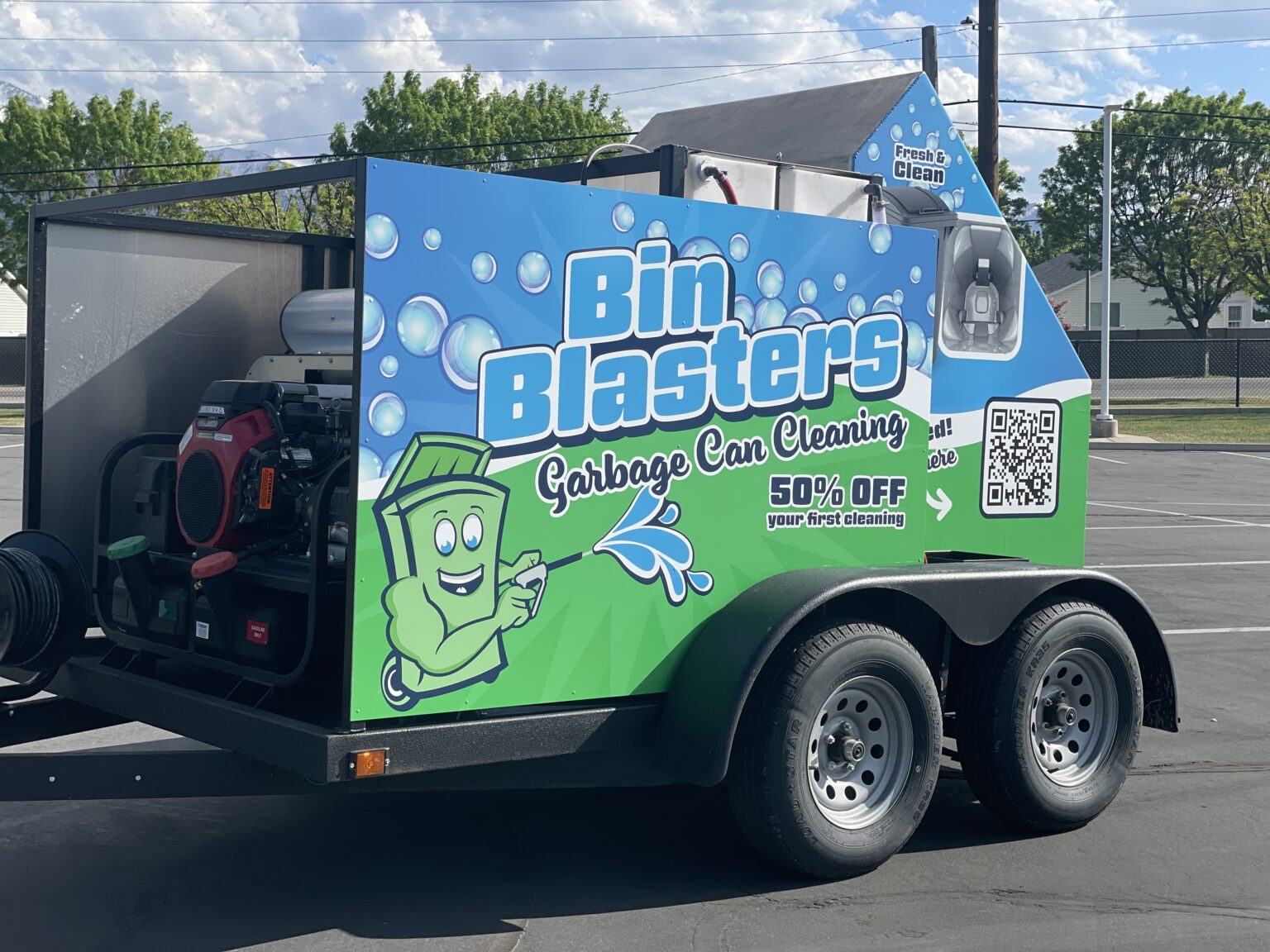 Get The Flex Can Cleaning Trailer | Garbage Can Cleaning